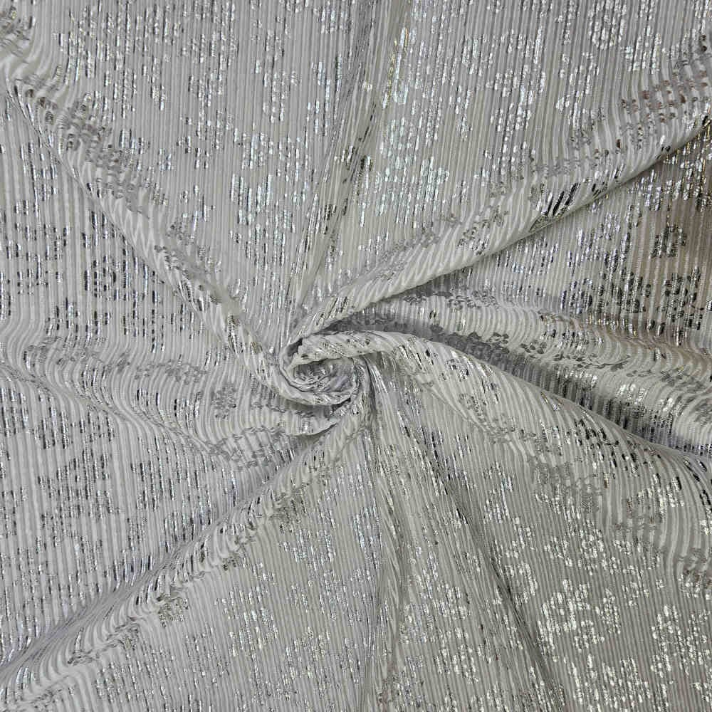 Printed Plisse Satin (Foil) – Silver | Curtain Dream