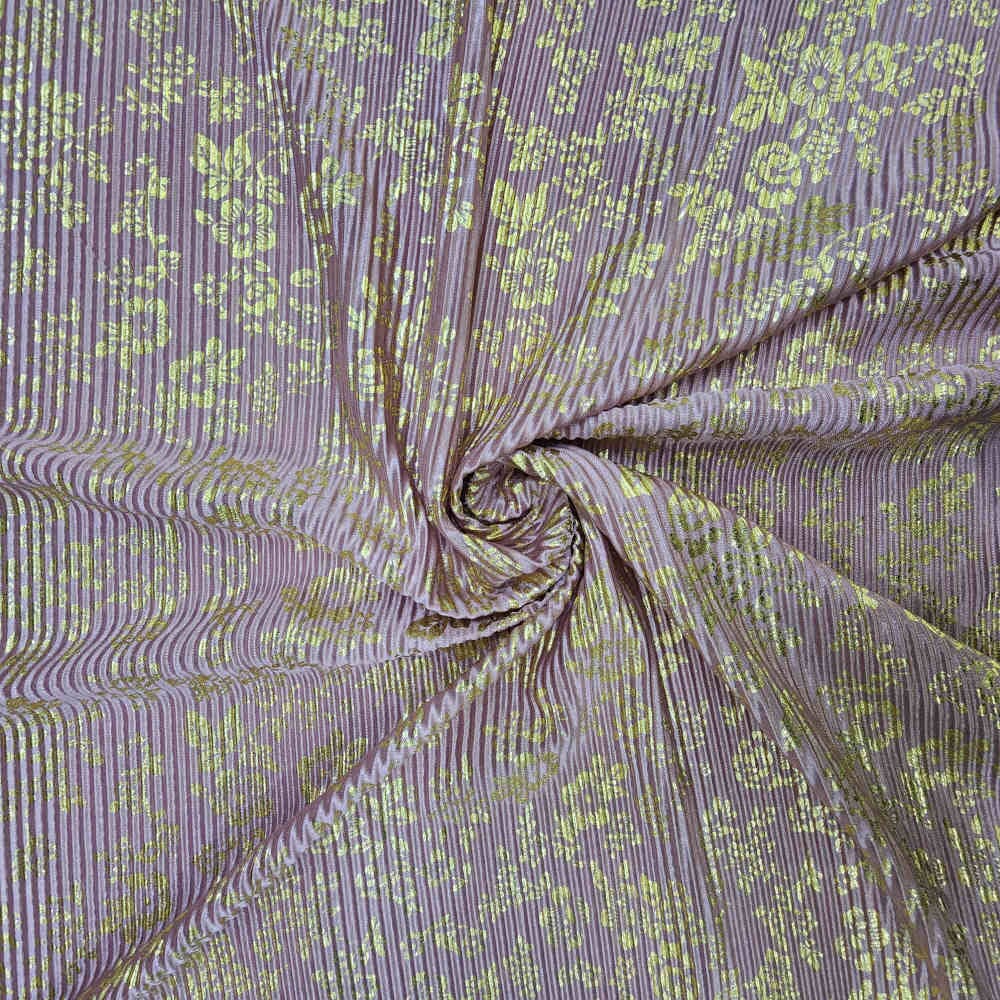 Printed Plisse Satin (Foil) – Dusty Pink | Curtain Dream