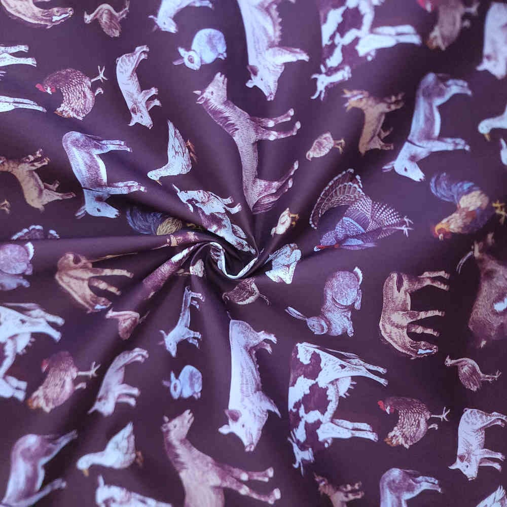 Printed Mini Matt – Farmyard – Chocolate | Curtain Dream