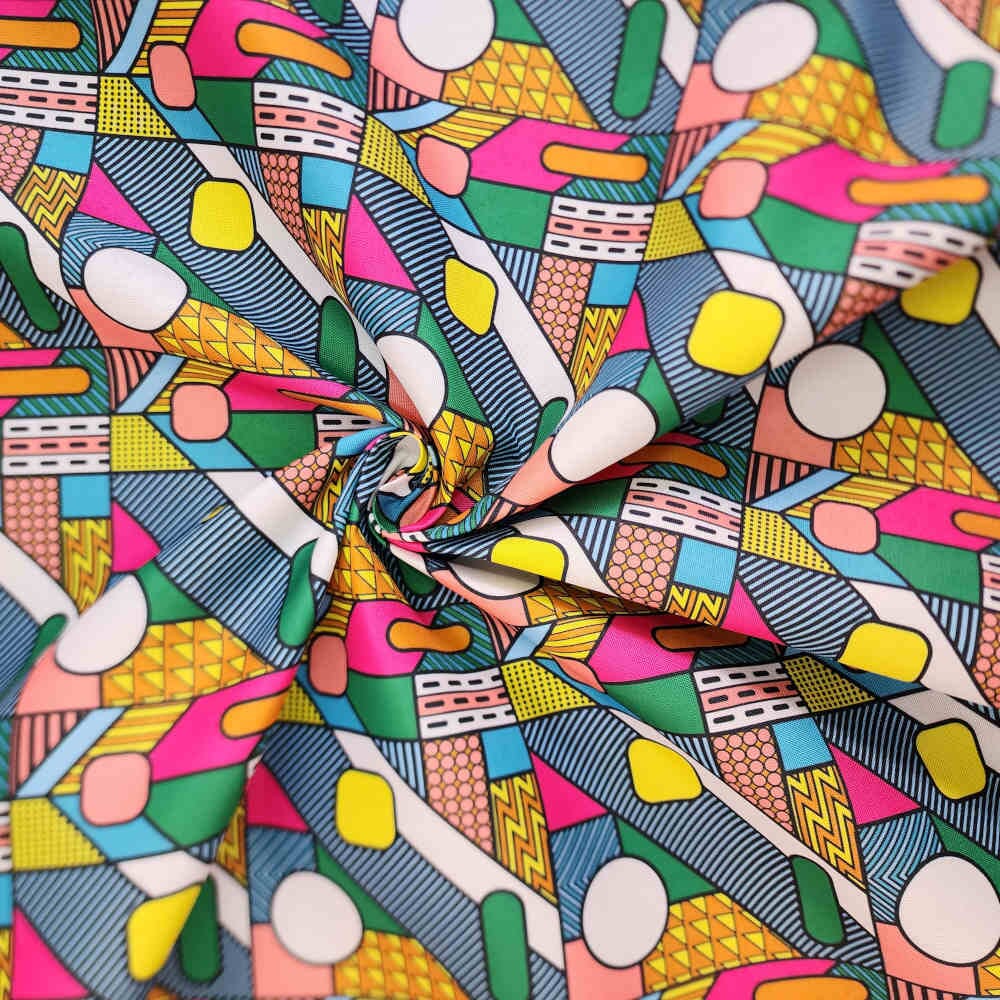 Printed Mini Matt – Retro Cube – Yellow | Curtain Dream