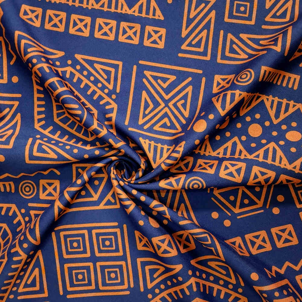 Printed Mini Matt – Abstract – Navy Blue | Curtain Dream