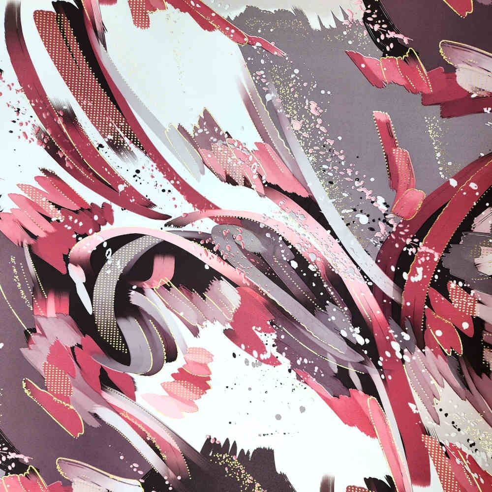 Foil Look Printed Duchess Satin | Curtain Dream