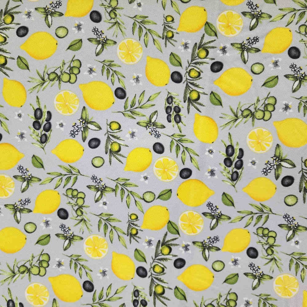 Printed Mini Matt – Lemon – Light Grey | Curtain Dream
