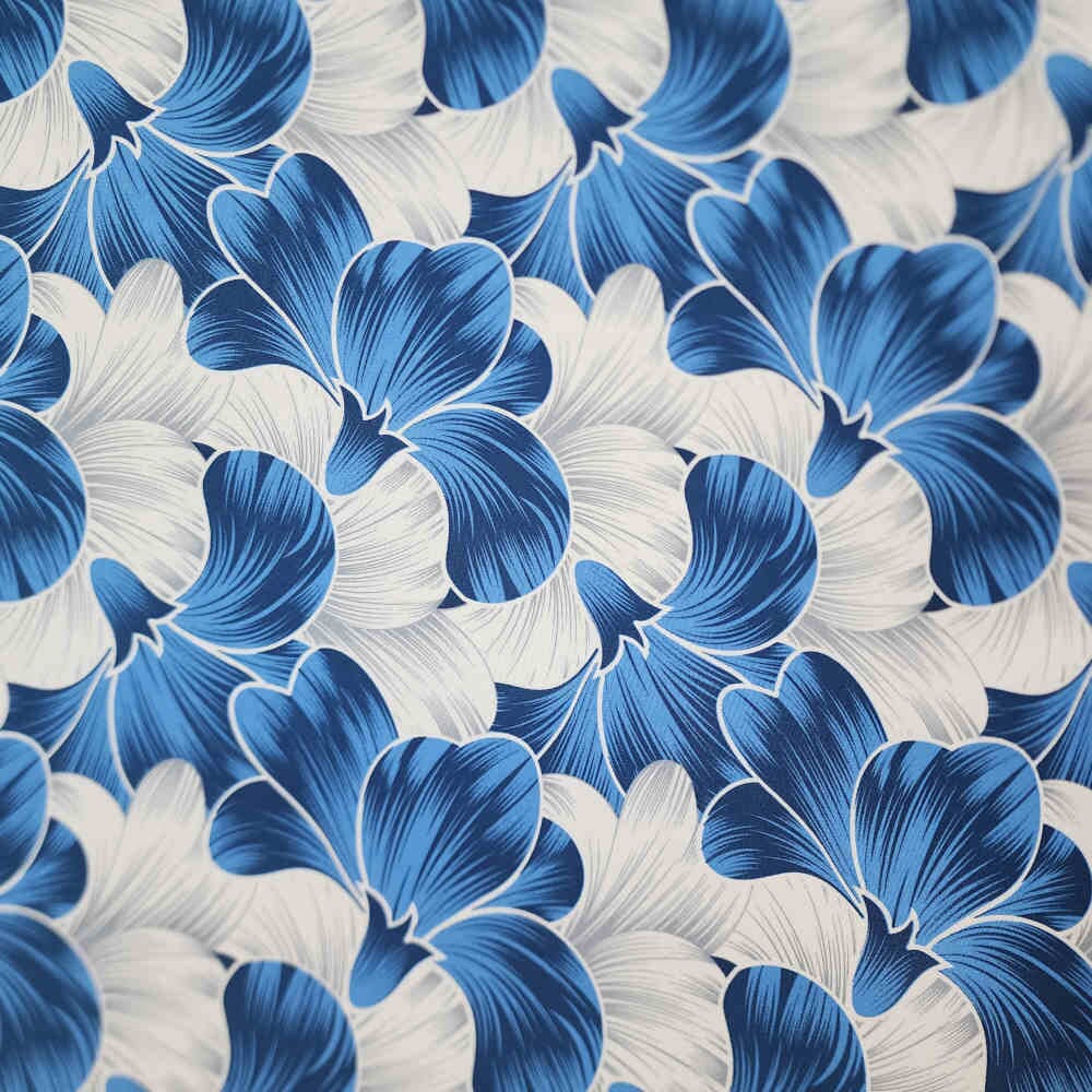 Printed Mini-Matt – Leaves – Powder Blue | Curtain Dream