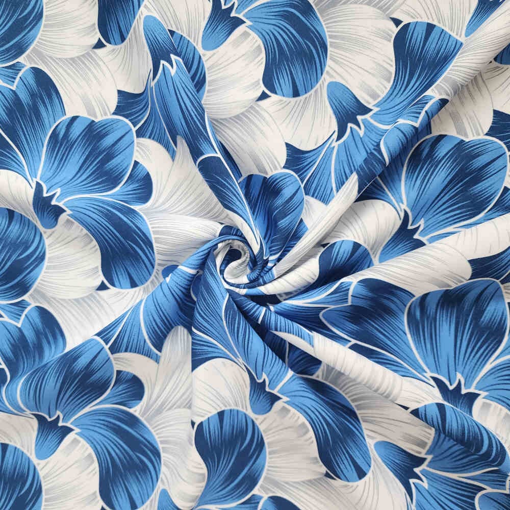 Printed Mini-Matt – Leaves – Powder Blue | Curtain Dream