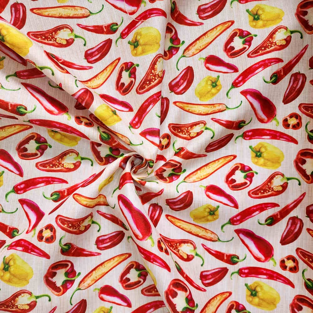 Printed Mini-Matt – Peppers – Red | Curtain Dream