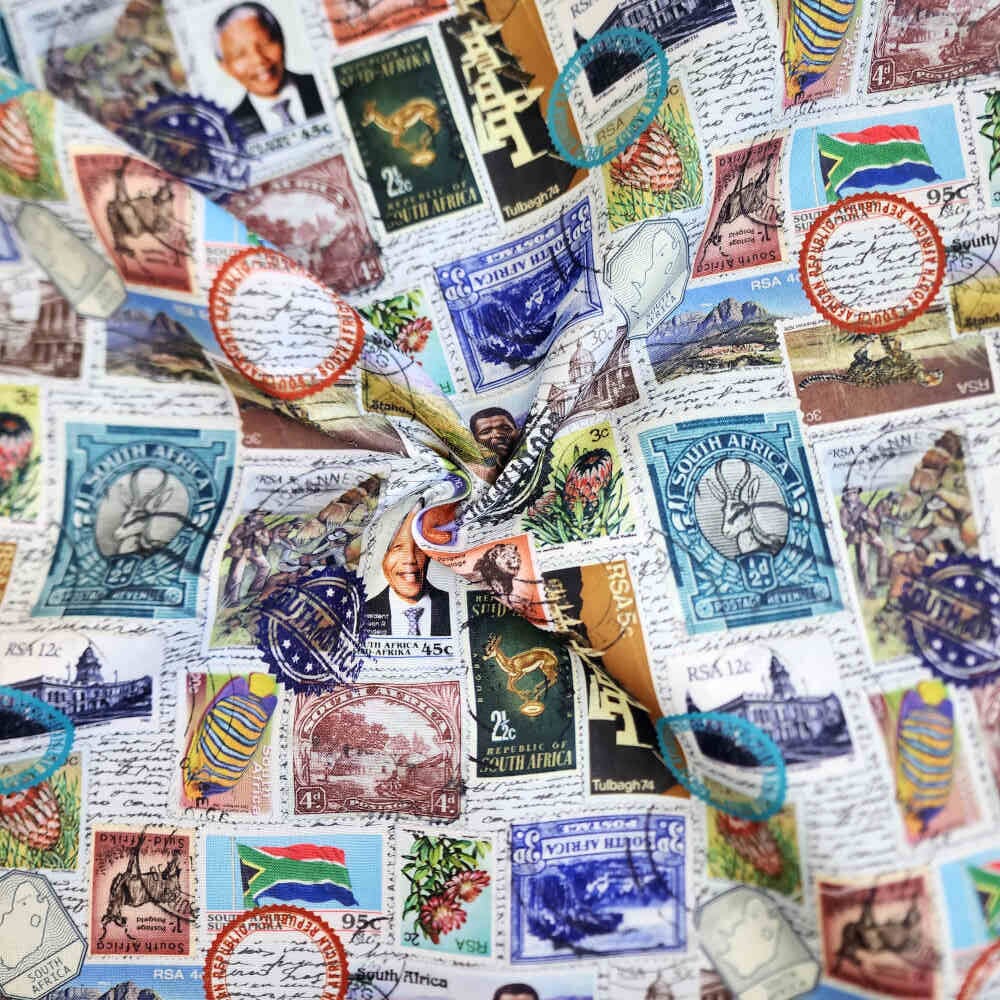 Printed Mini-Matt – Stamps – Olive | Curtain Dream