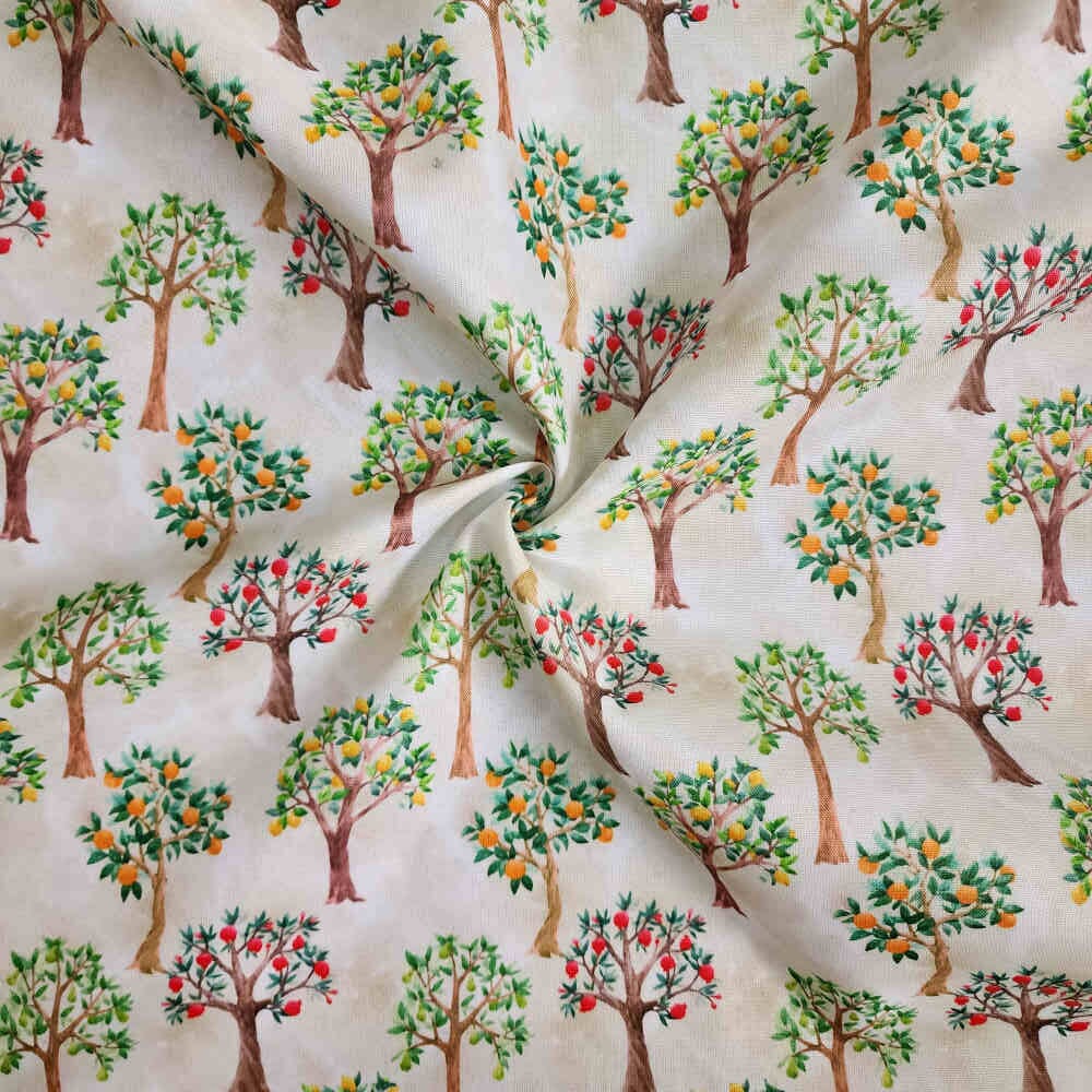 Printed Mini-Matt – Fruit Trees – Ivory | Curtain Dream