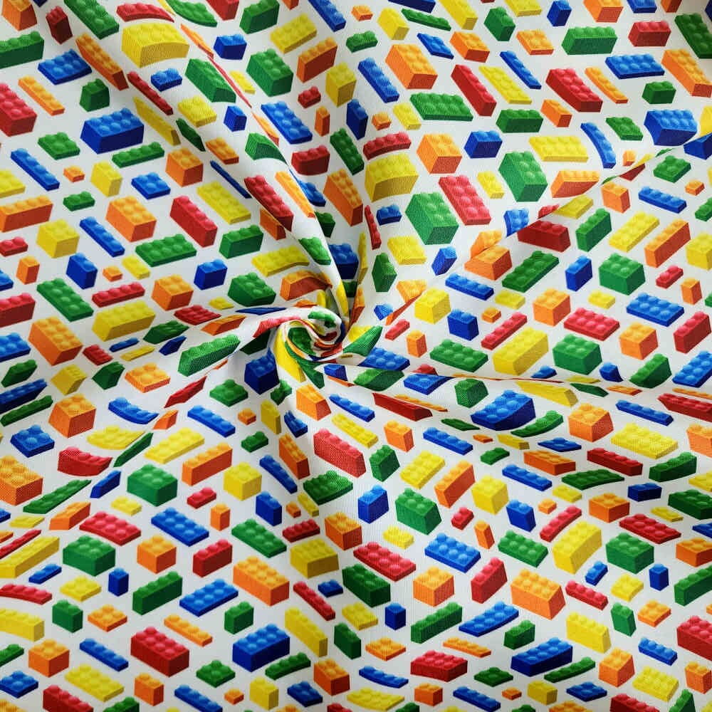 Printed Mini-Matt – Building Blocks – Multi-colored | Curtain Dream