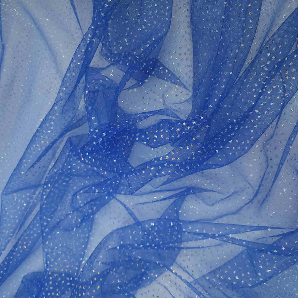 Glitter Dot Tulle – Royal Blue | Curtain Dream
