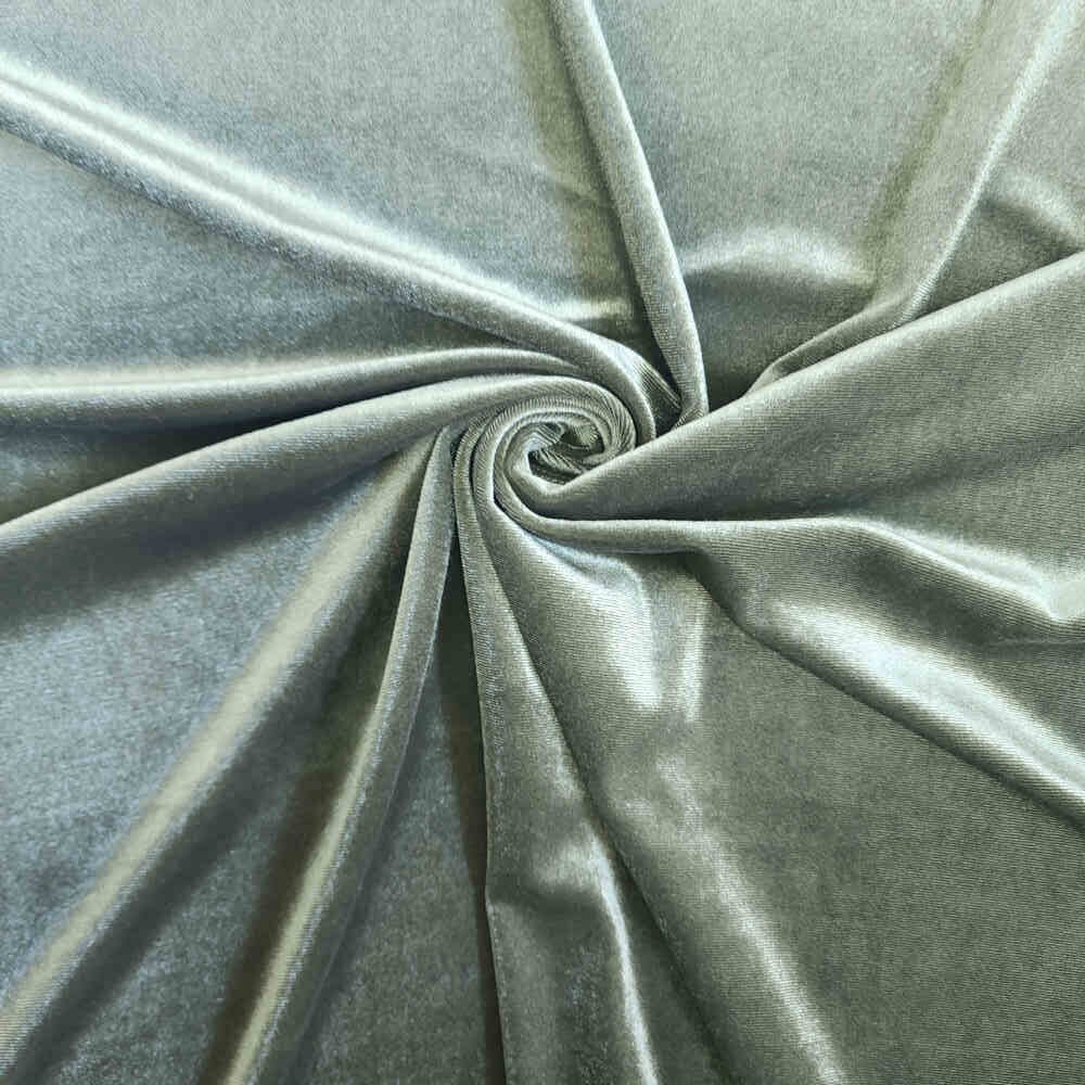 Stretch Velour – Army Green | Curtain Dream