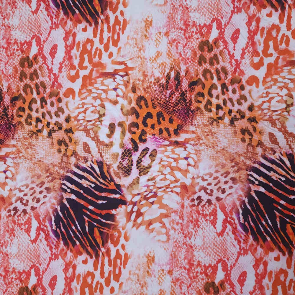 Rayon Challis – Animal Print – Orange | Curtain Dream
