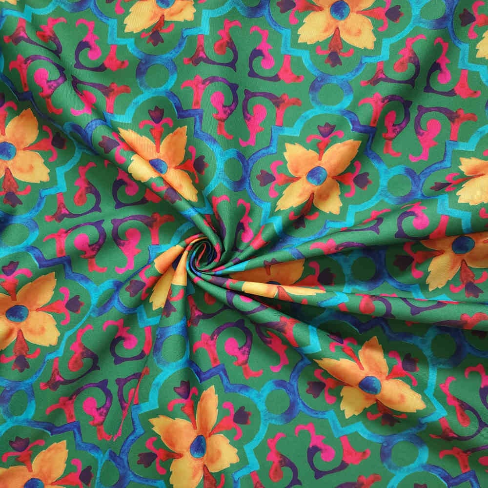 Printed Mini Matt – Floral – Emerald | Curtain Dream