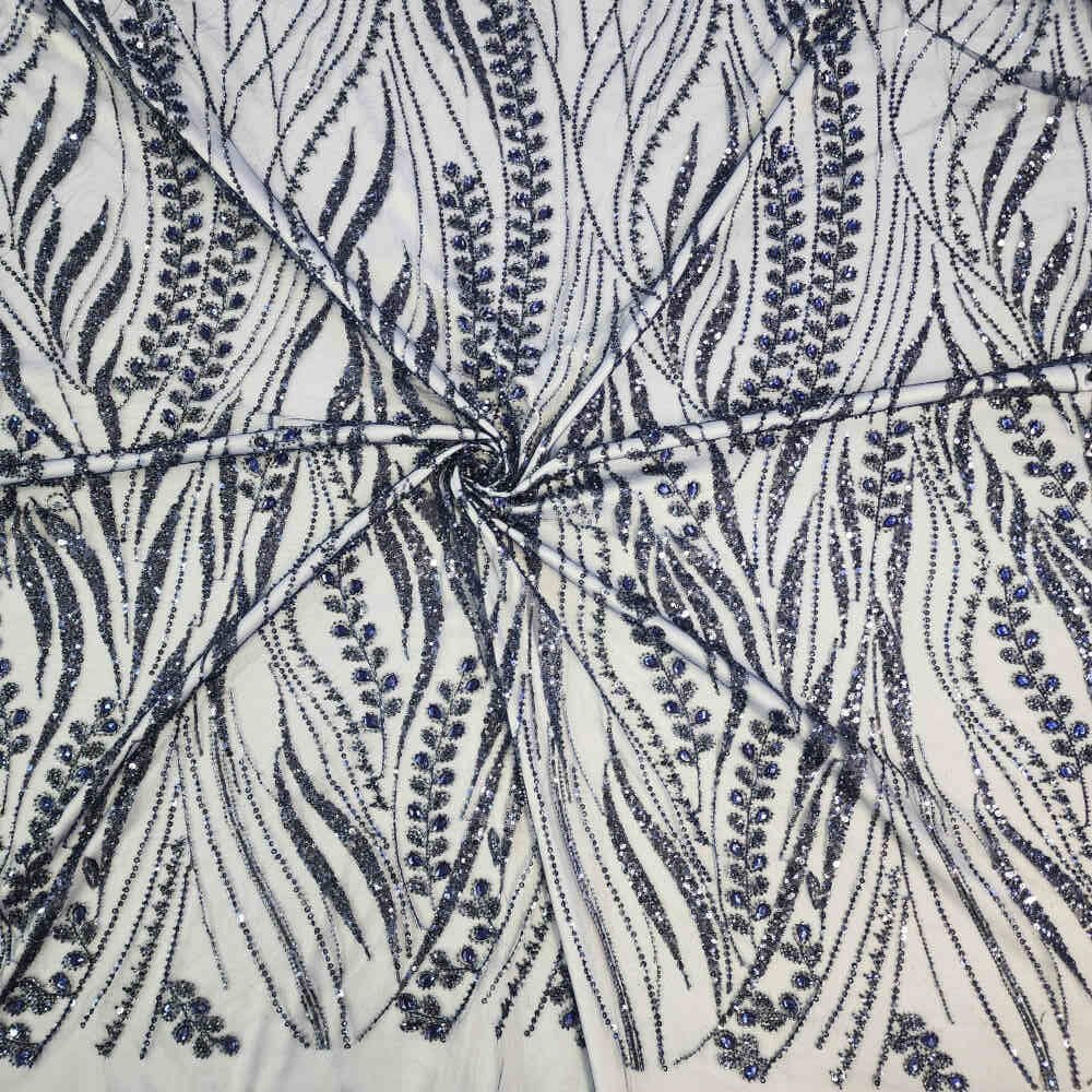 Ophelia Sequins Tulle – Navy Blue | Curtain Dream